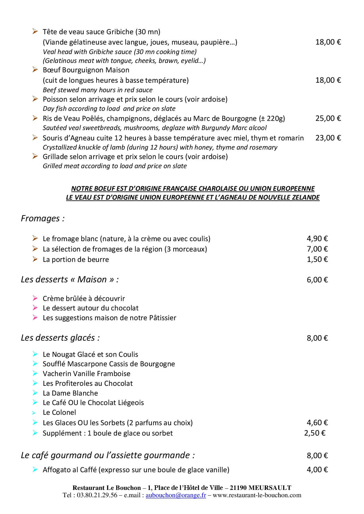 Accueil - Restaurant le Bouchon